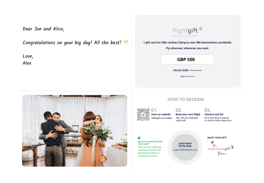 The UK's #1 Wedding Gift Card | Gift a Trip with Flightgift